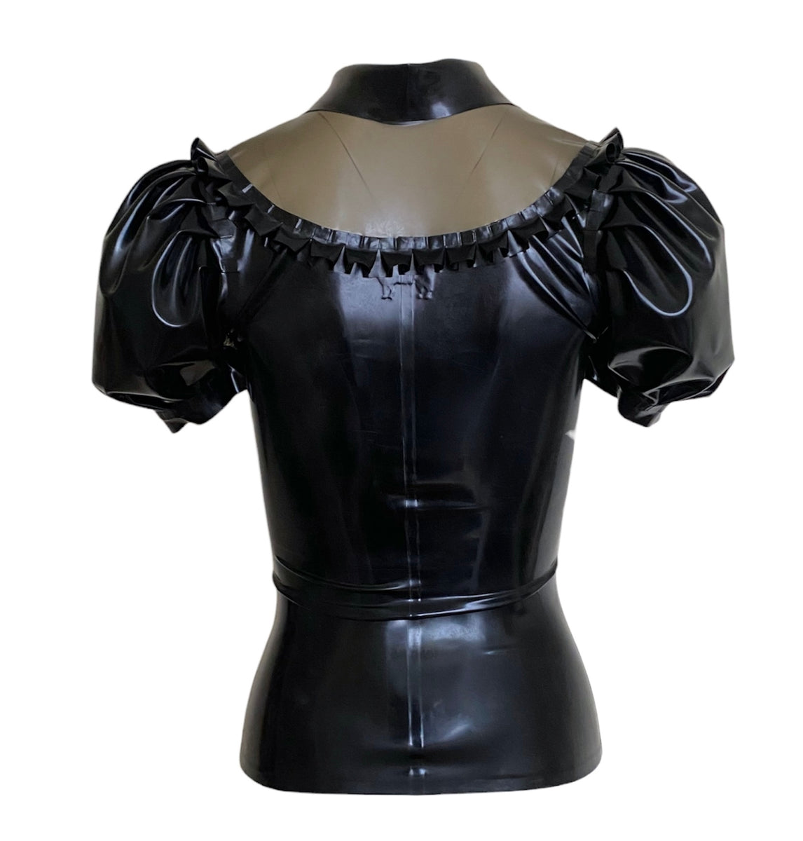 Puff Sleeve Blouse Top with Semi Transparent Panels – Black Sheep Latex