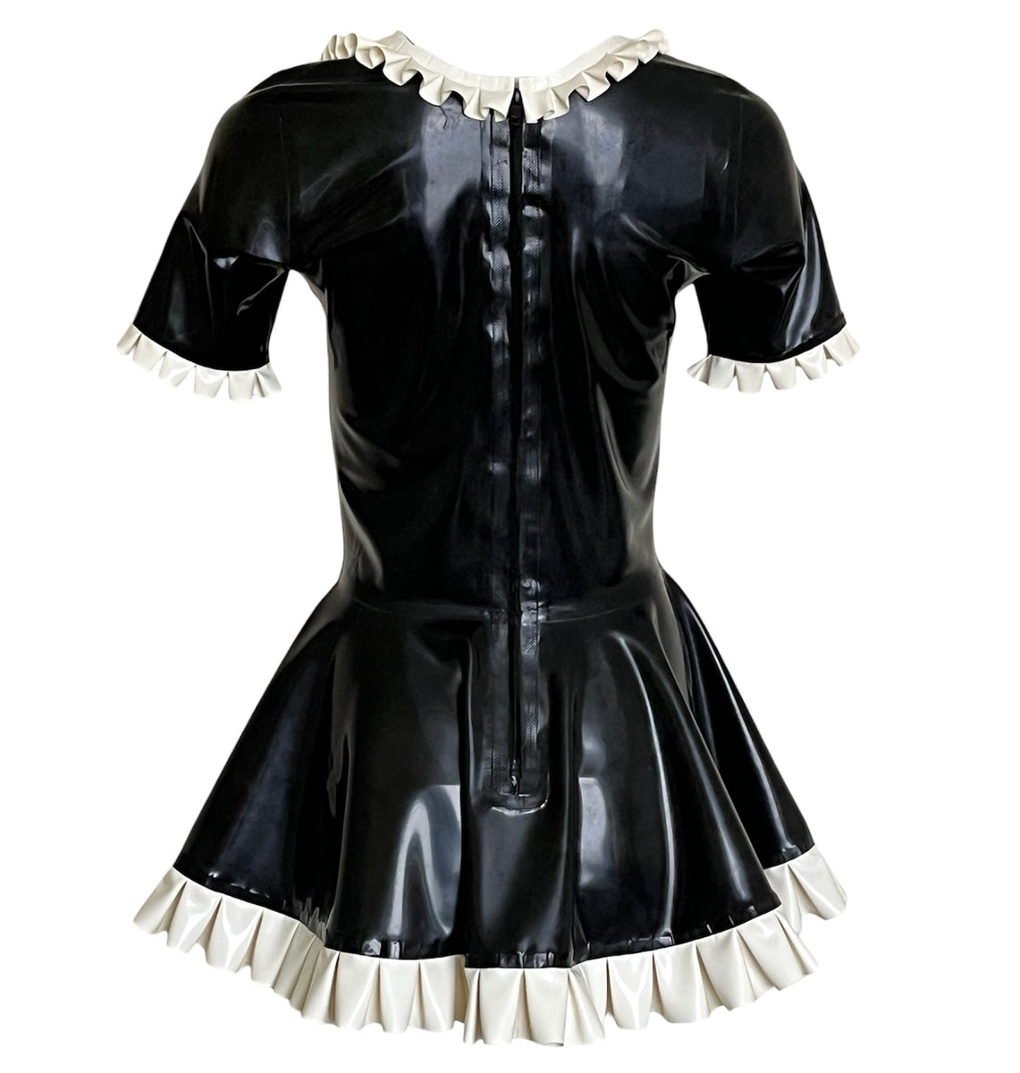 Latex Short Sleeved Mini Maid Dress – Black Sheep Latex