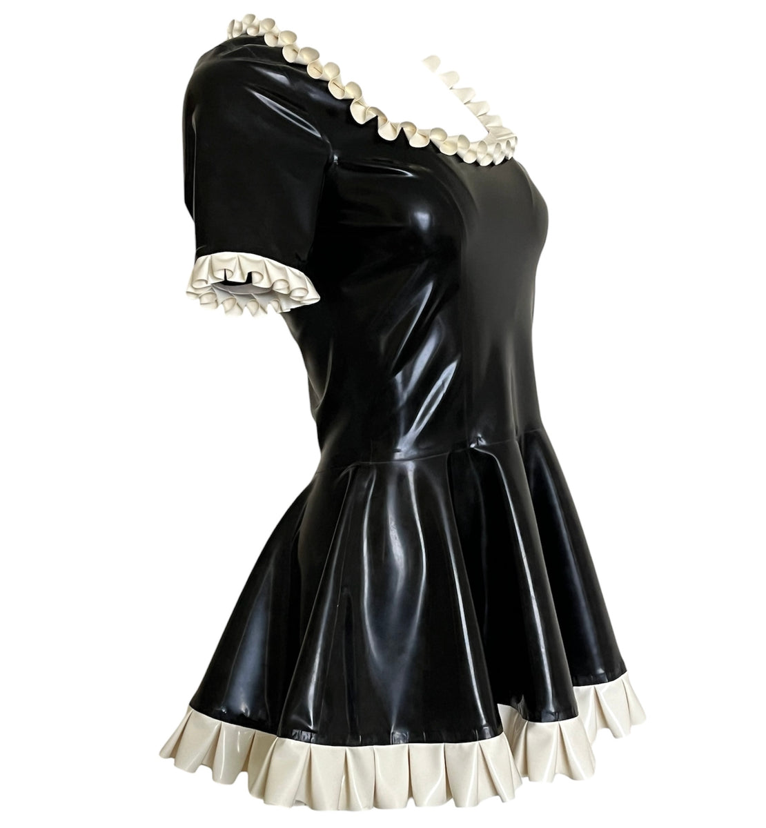 Latex Short Sleeved Mini Maid Dress – Black Sheep Latex